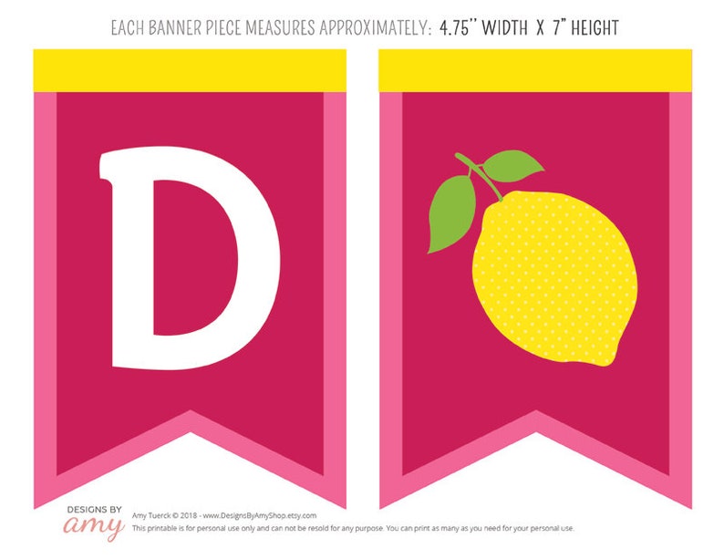 Printable Lemonade Stand Banner Pink Lemonade Party Theme | Etsy