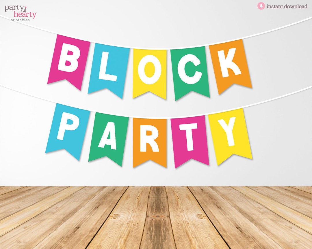 Printable Block Party Banner for a Colorful, Summer Neighborhood Party ...