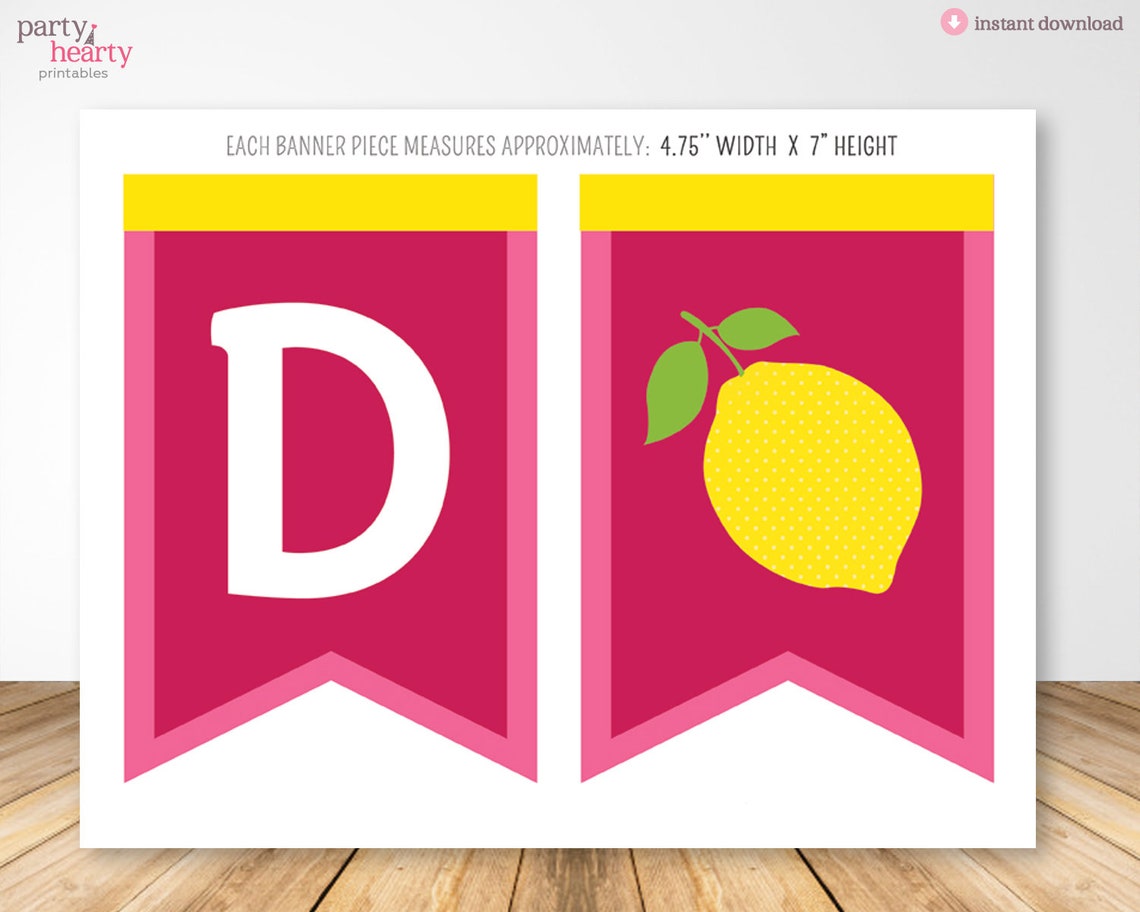 Printable Lemonade Stand Banner Pink Lemonade Party Theme - Etsy