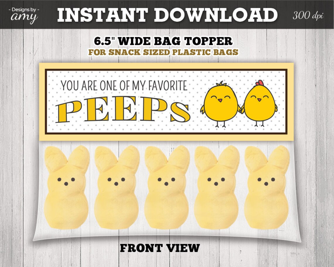 Printable Easter Treat Bag Toppers Snack Sized Bags 6.5 - Etsy