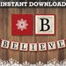 Printable Believe Christmas Banner, Red & Beige Christmas, Christmas ...
