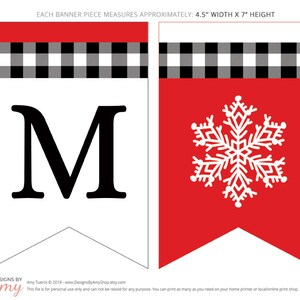 Printable Black & White Plaid Christmas Banner for Home or - Etsy