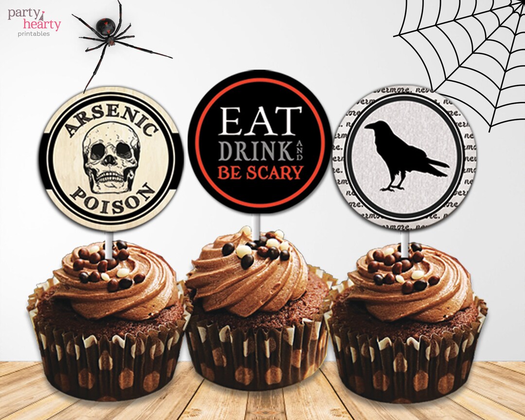 PRINTABLE Halloween Cupcake Toppers, Halloween Cupcakes, Halloween ...