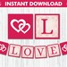 PRINTABLE Love Banner With Red Letter & Hearts, Valentines Party ...