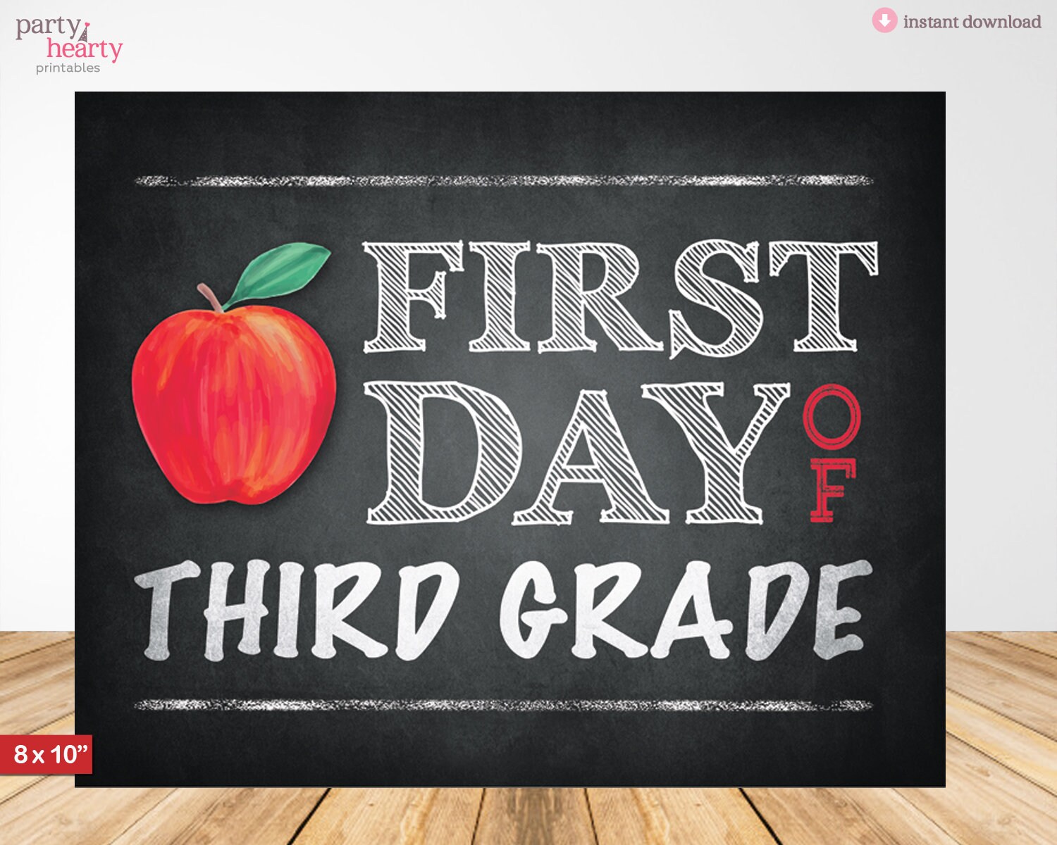 First Day of 3rd Grade Sign Printable 8x10 JPG Photo Prop, Last Day of ...