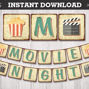 Movie Night Party, Movie Night Sign, Movie Birthday, Movie Night ...