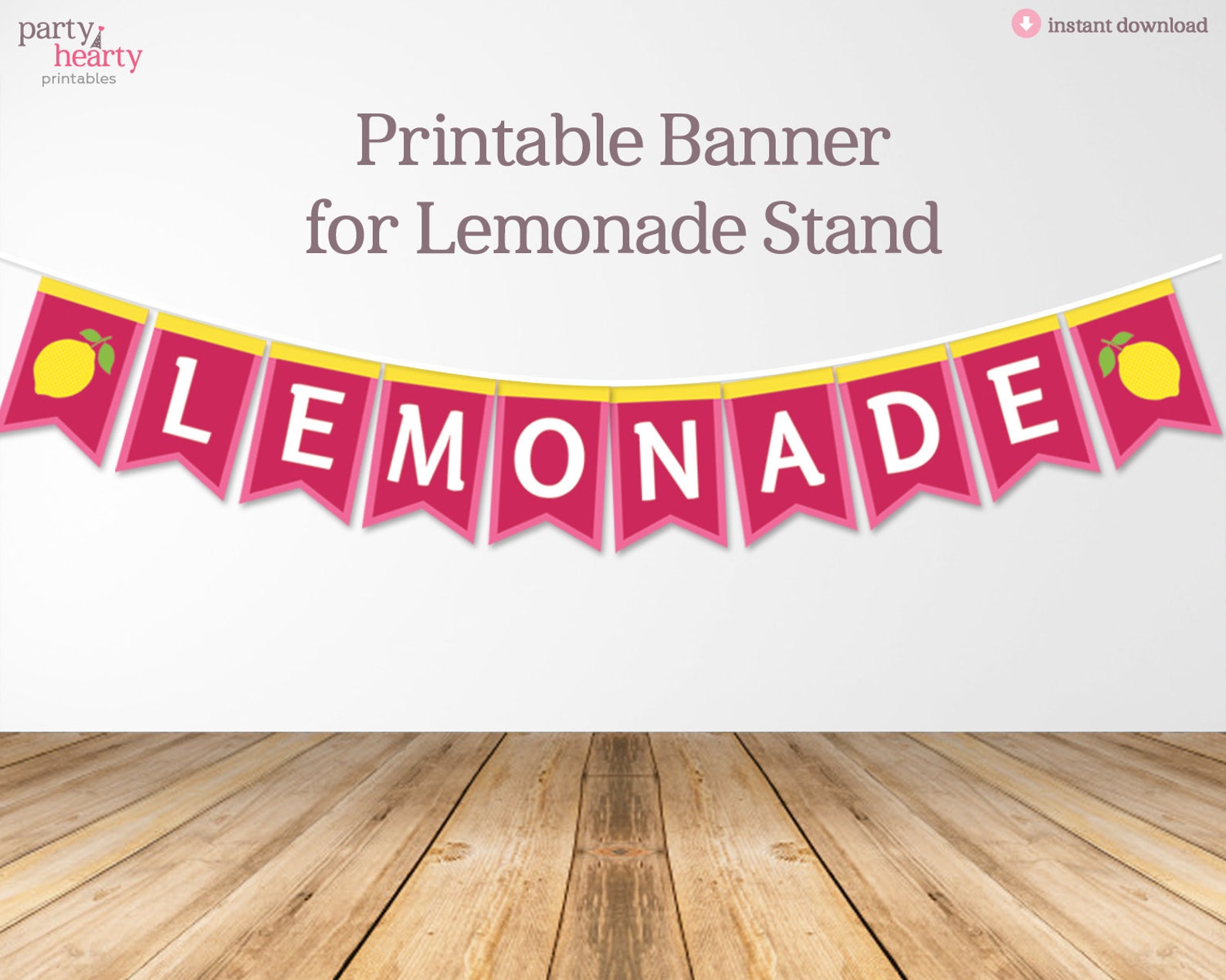 Printable Lemonade Stand Banner Pink Lemonade Party Theme - Etsy