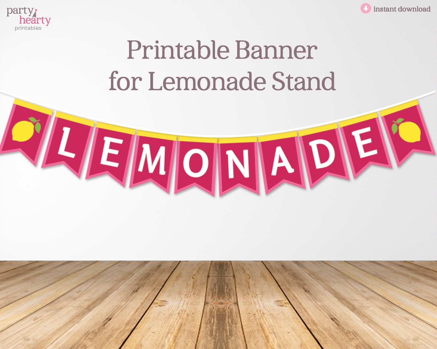 Printable Lemonade Stand Banner Pink Lemonade Party Theme - Etsy