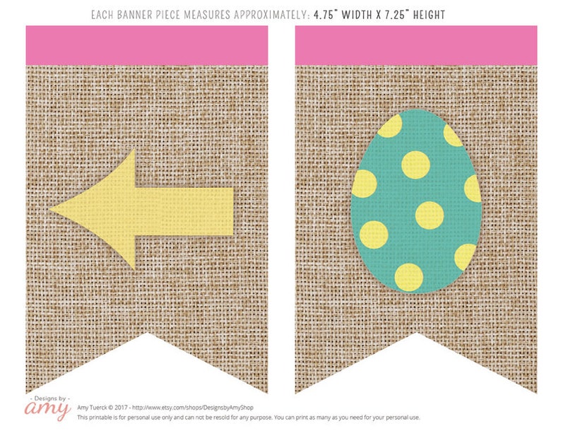 Printable Easter Banner Kit for Egg Hunt Signage With Bunny | Etsy
