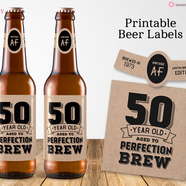 50th Birthday Labels - Etsy