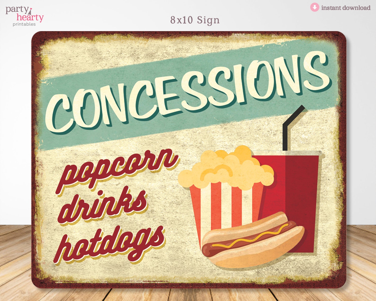 Concessions Printable Sign Concessions Digital Sign 8x10 - Etsy