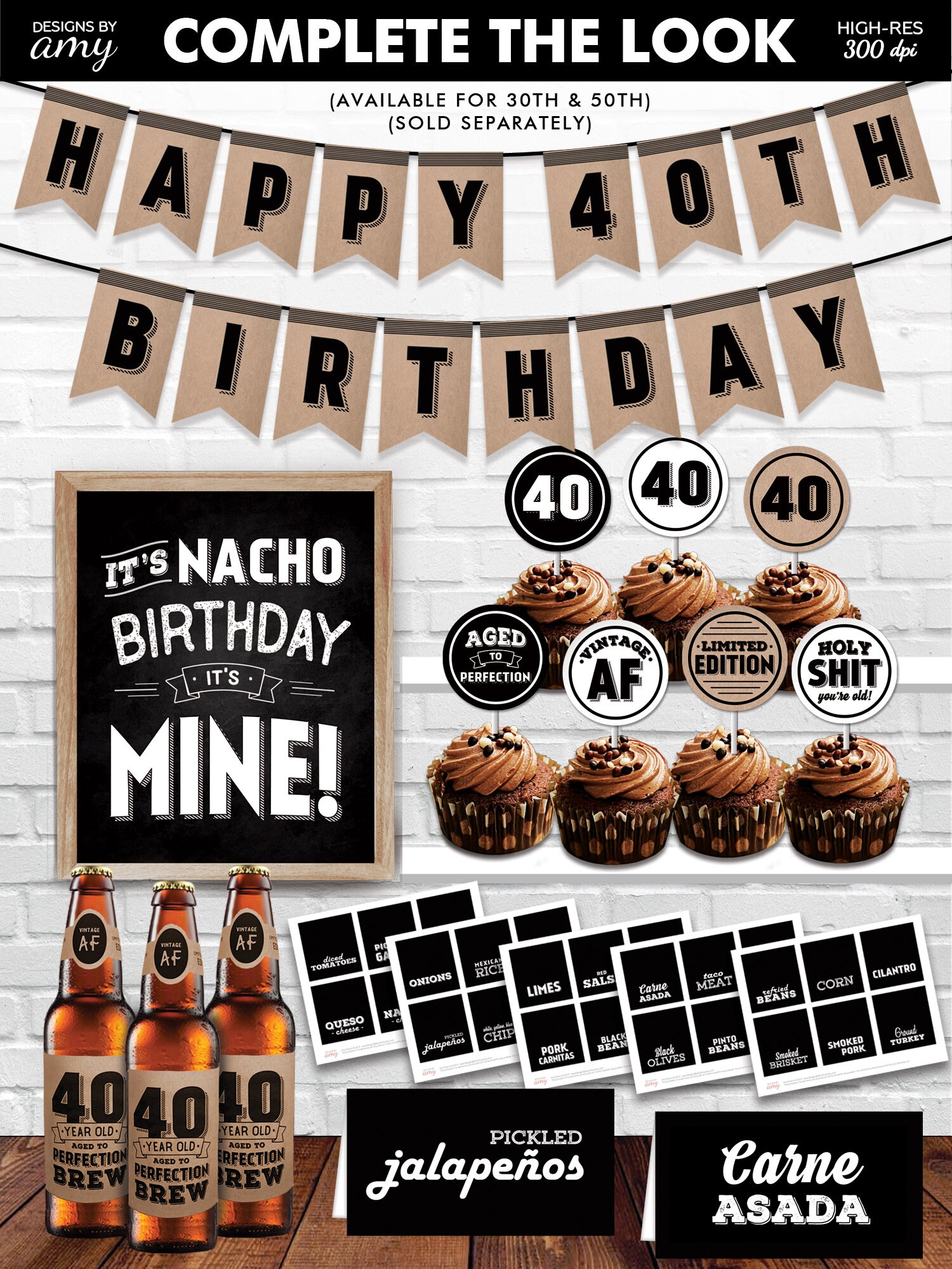 Printable 50th Birthday Beer Labels for 2022 Vintage 50th | Etsy Canada