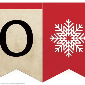 PRINTABLE Christmas Santa Banner Ho Ho Ho, Christmas Decorations ...