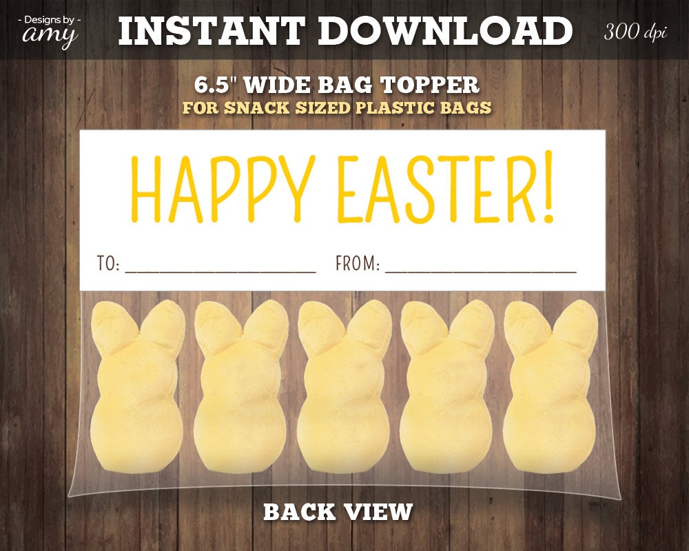 Printable Easter Treat Bag Toppers Snack Sized Bags 6.5 - Etsy