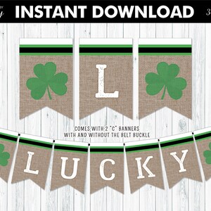 Printable Lucky Banner, St. Patricks, St. Patricks Day Banner, St ...