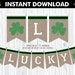 Printable Lucky Banner, St. Patricks, St. Patricks Day Banner, St ...