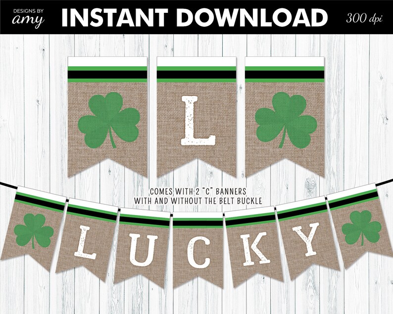 Printable Lucky Banner St. Patricks St. Patricks Day Banner - Etsy