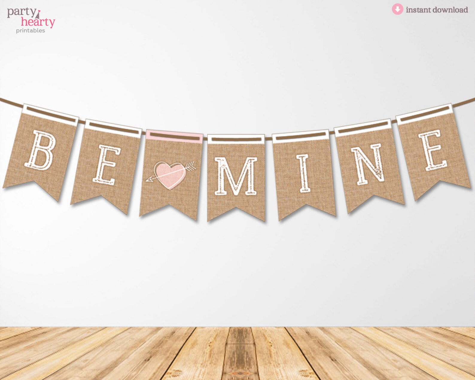 Printable be Mine Valentines Burlap Banner for a - Etsy