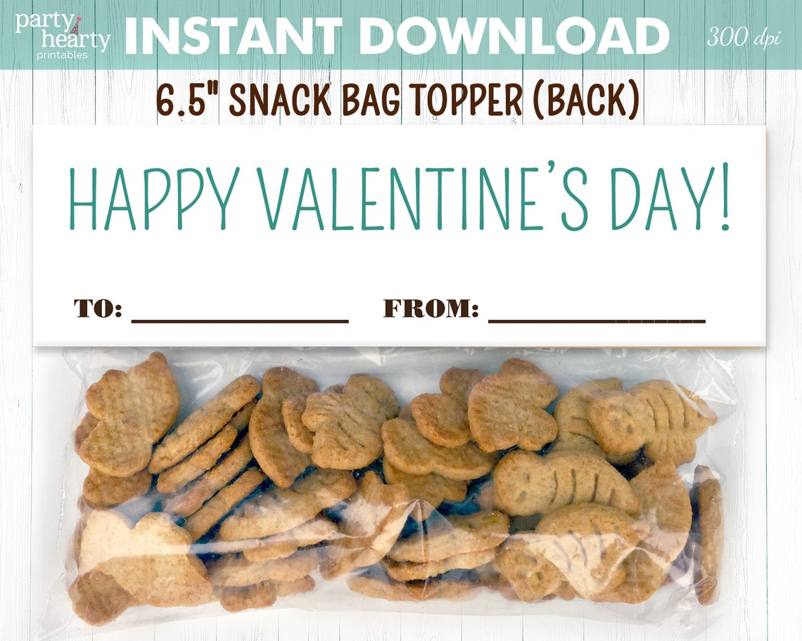 Printable Valentine Treat Bag Topper for Kids Classroom | Etsy