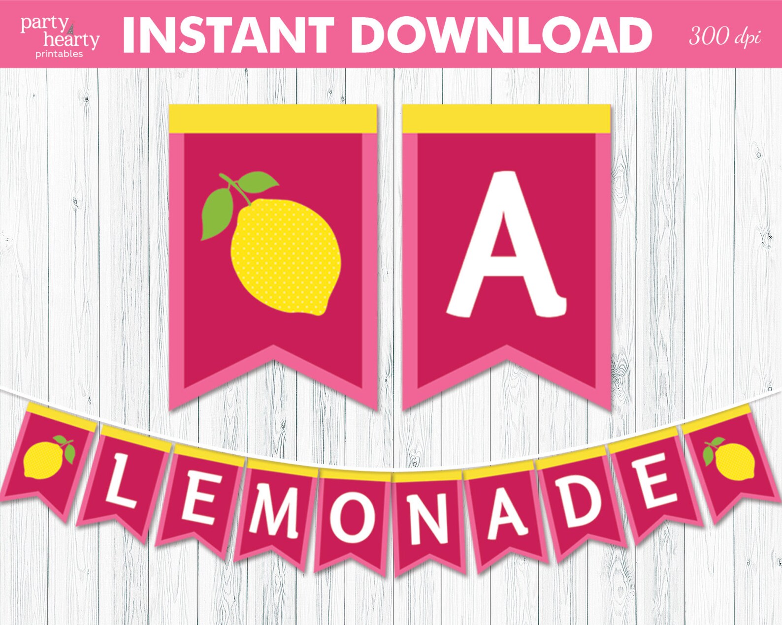 Printable Lemonade Stand Banner Pink Lemonade Party Theme - Etsy
