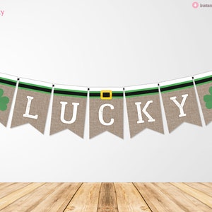 Printable Lucky Banner, St. Patricks, St. Patricks Day Banner, St ...