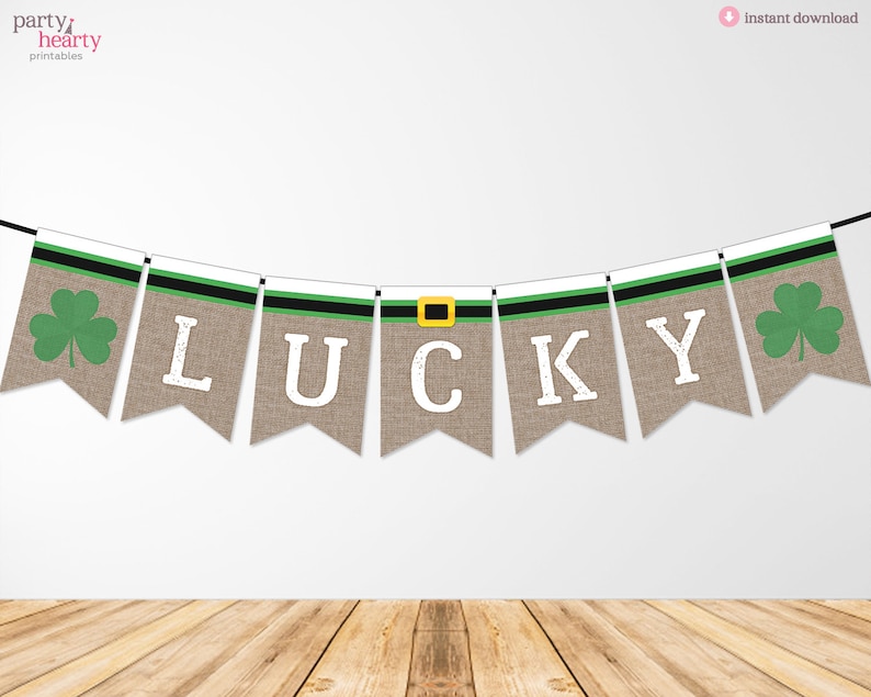 Printable Lucky Banner, St. Patricks, St. Patricks Day Banner, St ...