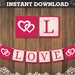 PRINTABLE Love Valentines Day Banner With Dark Hot Pink Letters and ...