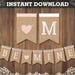 Printable be Mine Valentines Burlap Banner for a Valentines Day Party ...