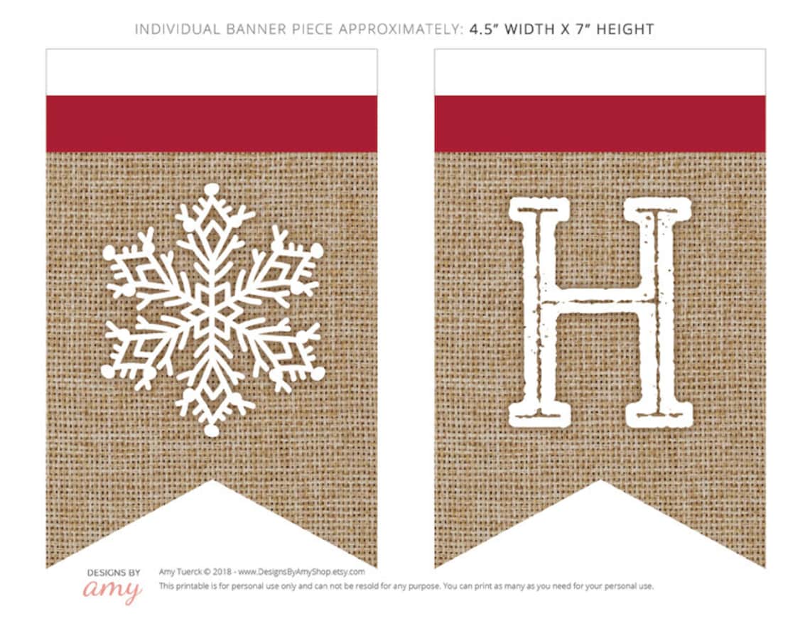 Printable Happy Holidays Banner Burlap Christmas Banner - Etsy