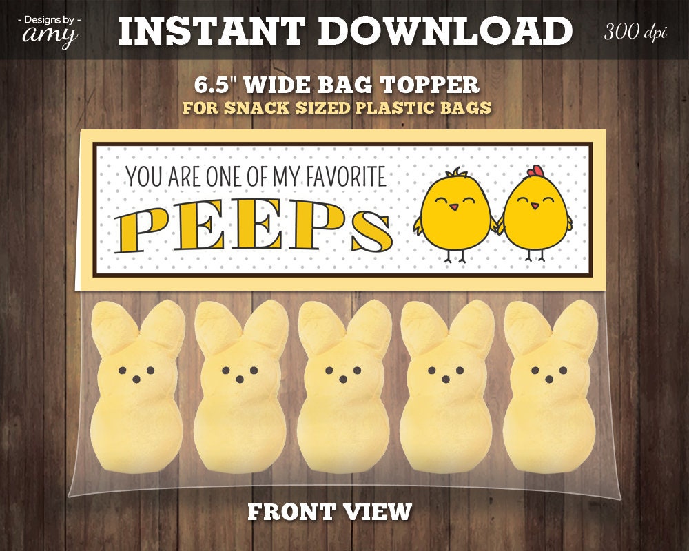 Printable Easter Treat Bag Toppers Snack Sized Bags 6.5 - Etsy