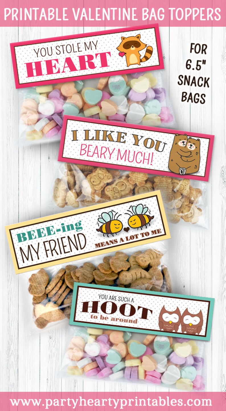 Printable Valentine Treat Bag Topper for Kids Classroom | Etsy
