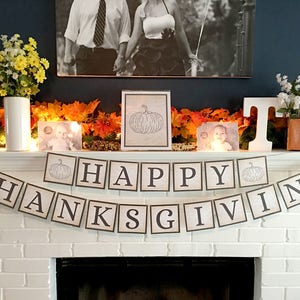 PRINTABLE Happy Thanksgiving Banner, Thanksgiving Banner, Fall Banner ...