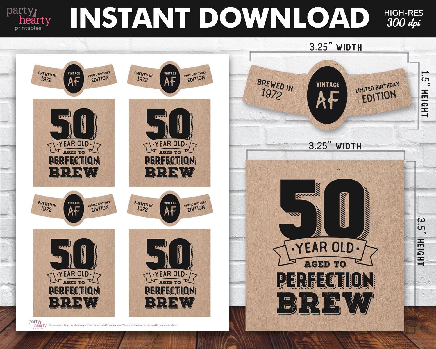Printable 50th Birthday Beer Labels for 2022 Vintage 50th - Etsy Canada