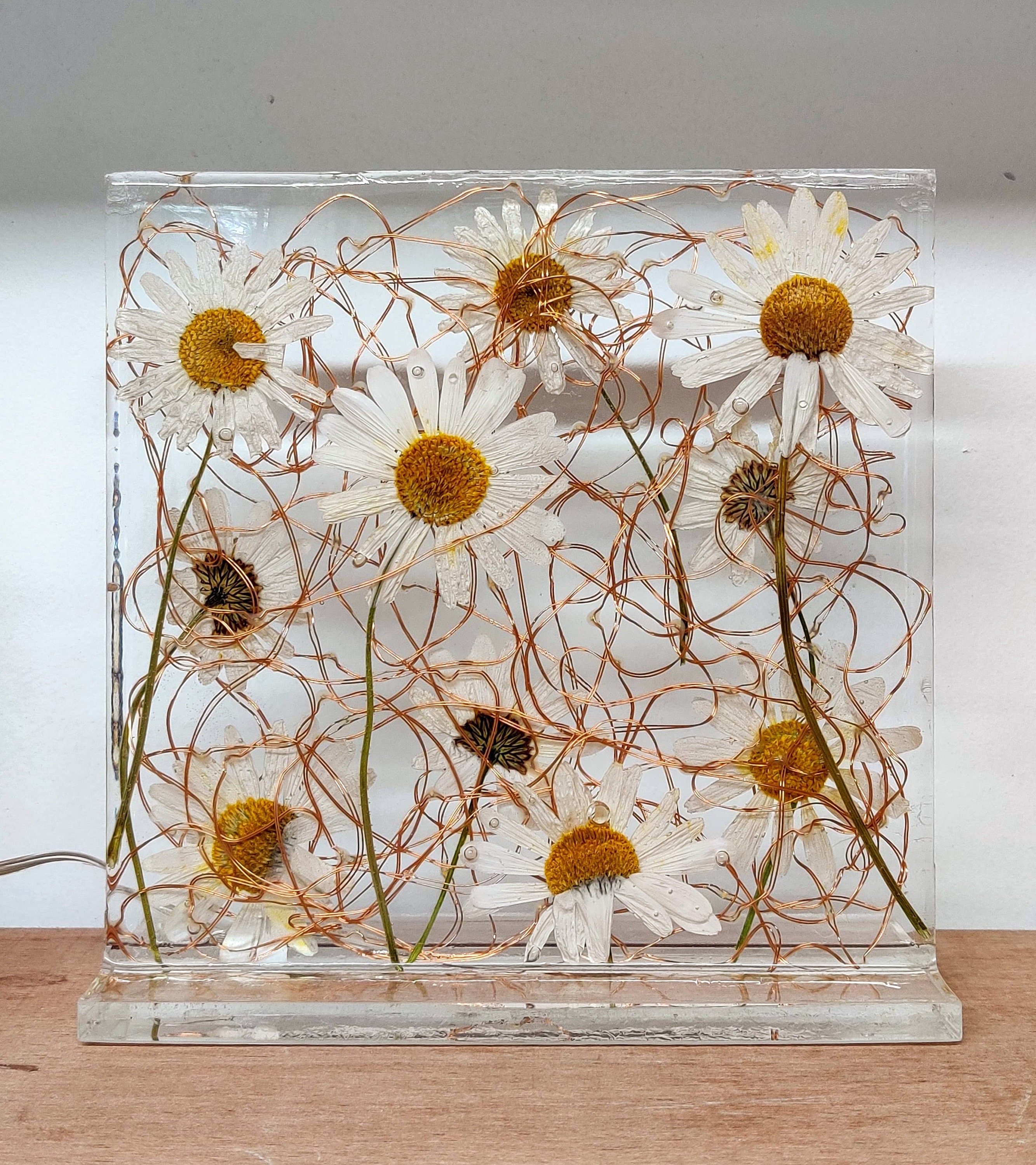 Daisies and Resin Light Sculpture Daisy Lamp Daisy Home - Etsy