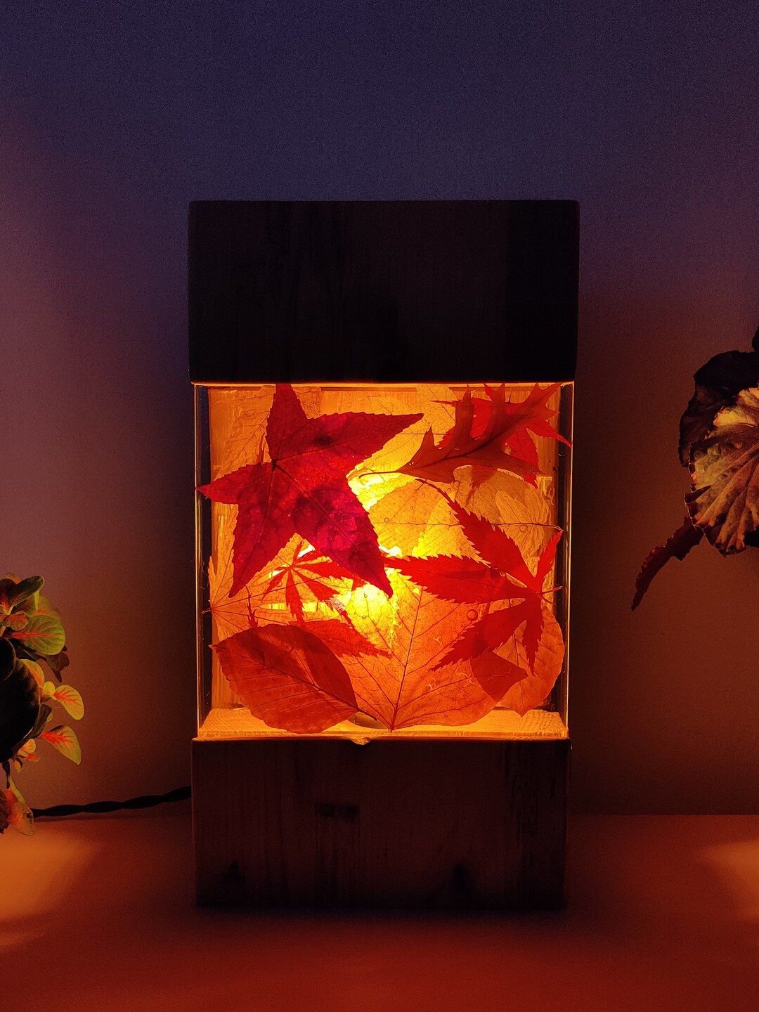 Autumn Leaf Lamp Reclaimed Antique Pine - Etsy