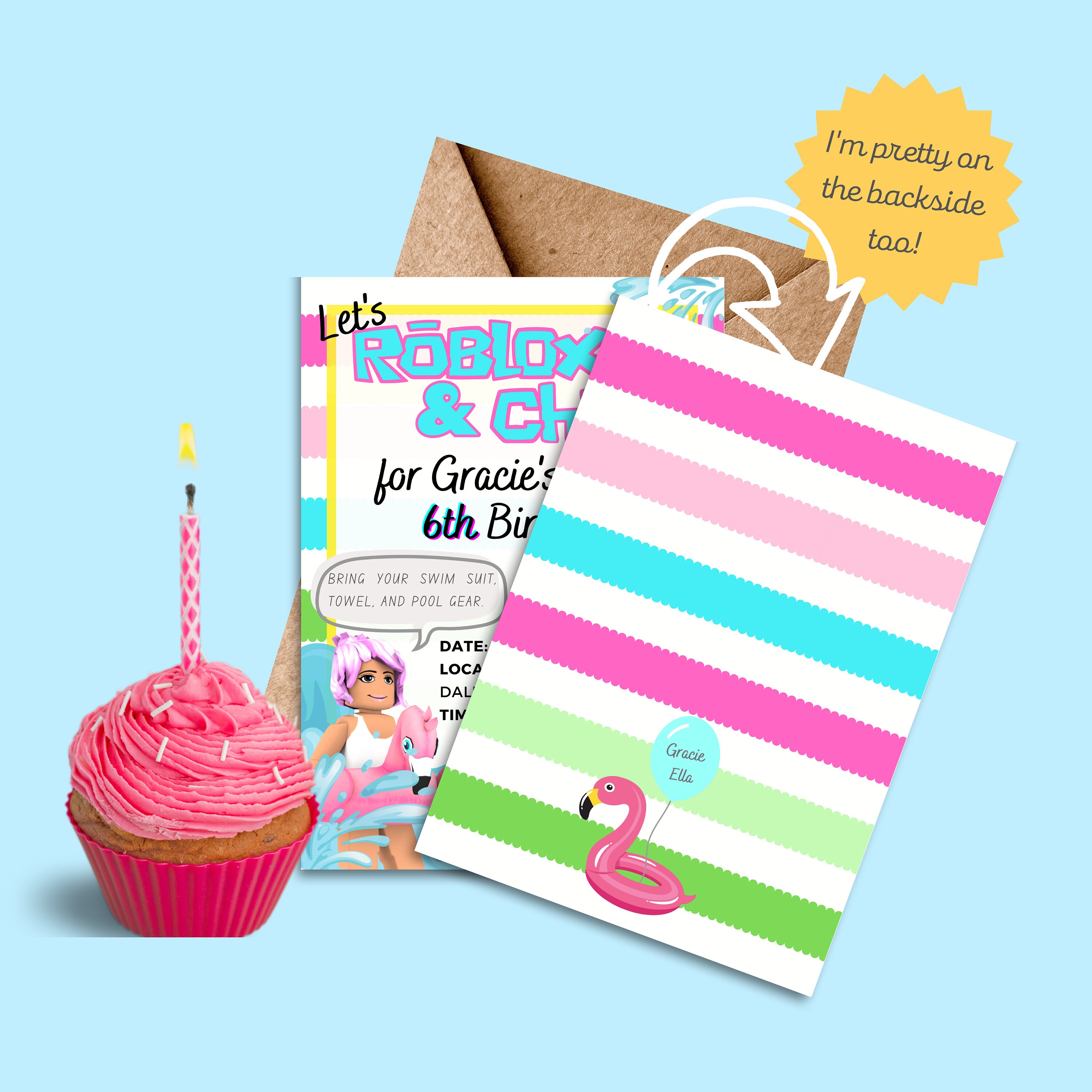 Girl Gamer Birthday Invitation for Gamer Pool Party, Video Game Pool ...