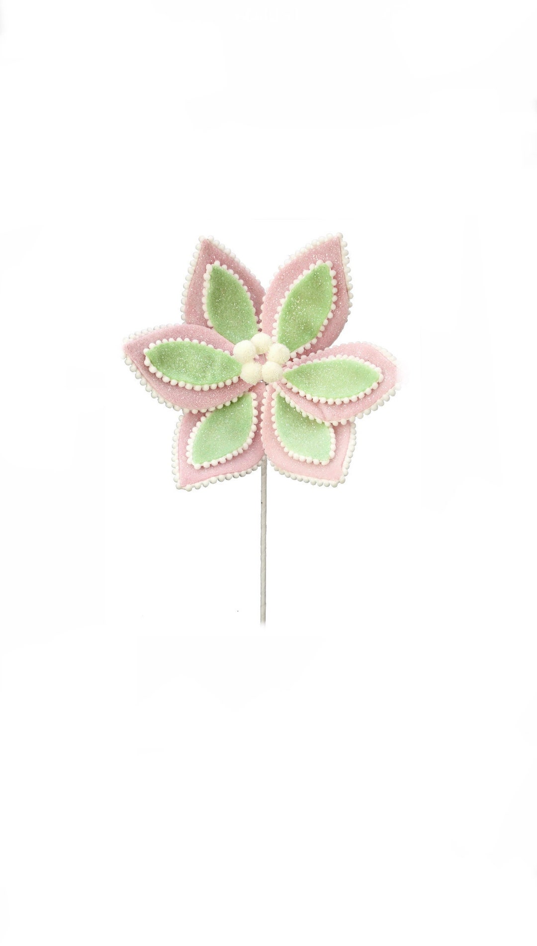 Frosted Pastel Pink & Mint Green Layered Cake Poinsettia Stem 24 Inch ... Frosted Pastel Pink & Mint Green Layered Cake Poinsettia Stem 24 Inch ...
