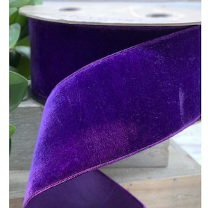 2.5 Inch Royal Purple Velvet Ribbon ~ 10 Yards ~ Wired ~ D Stevens - Etsy