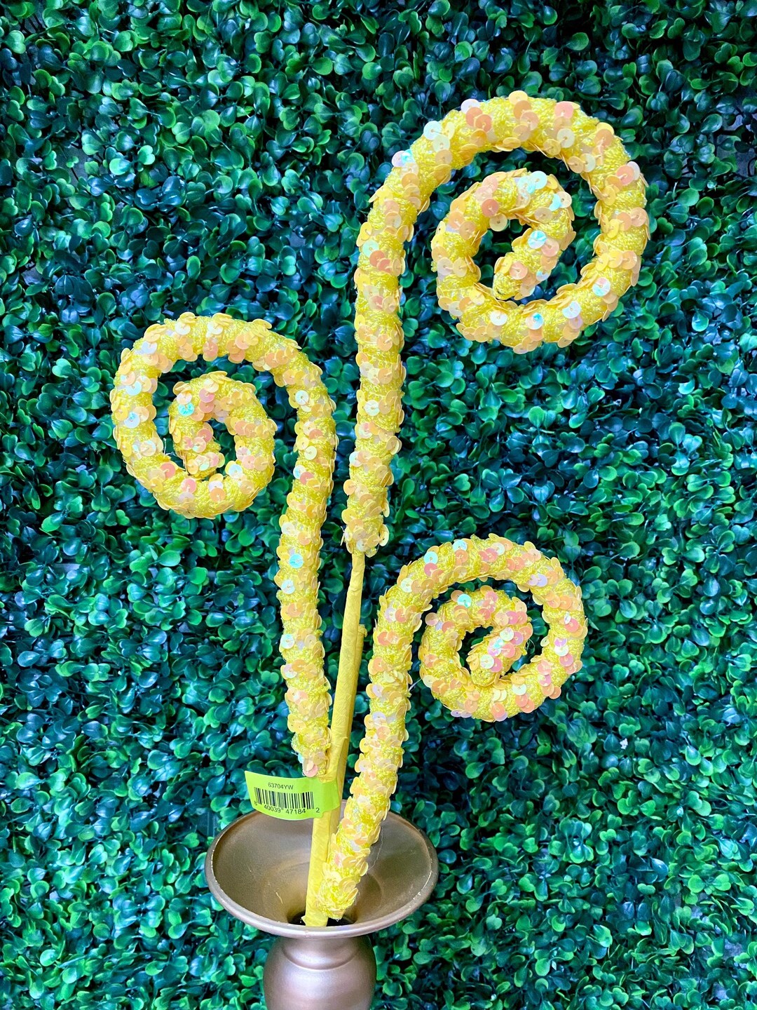 Yellow Spiral Sequin Curly Spray - H28 - Etsy