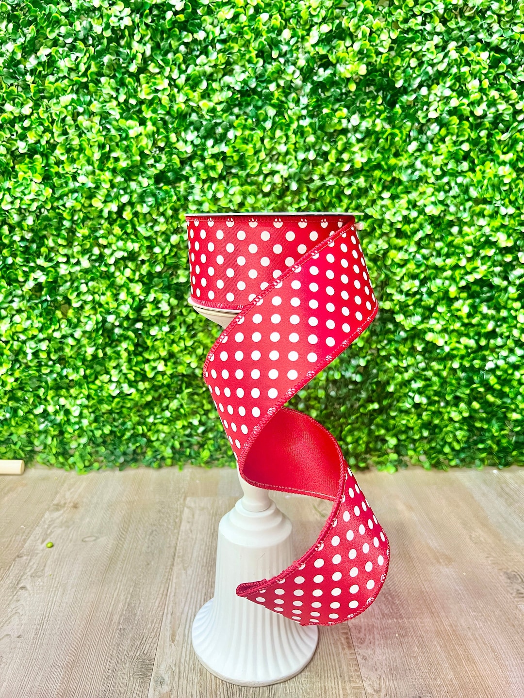 2.5 Inch Red White Mini Dots - 10 Yards - Wired - Etsy