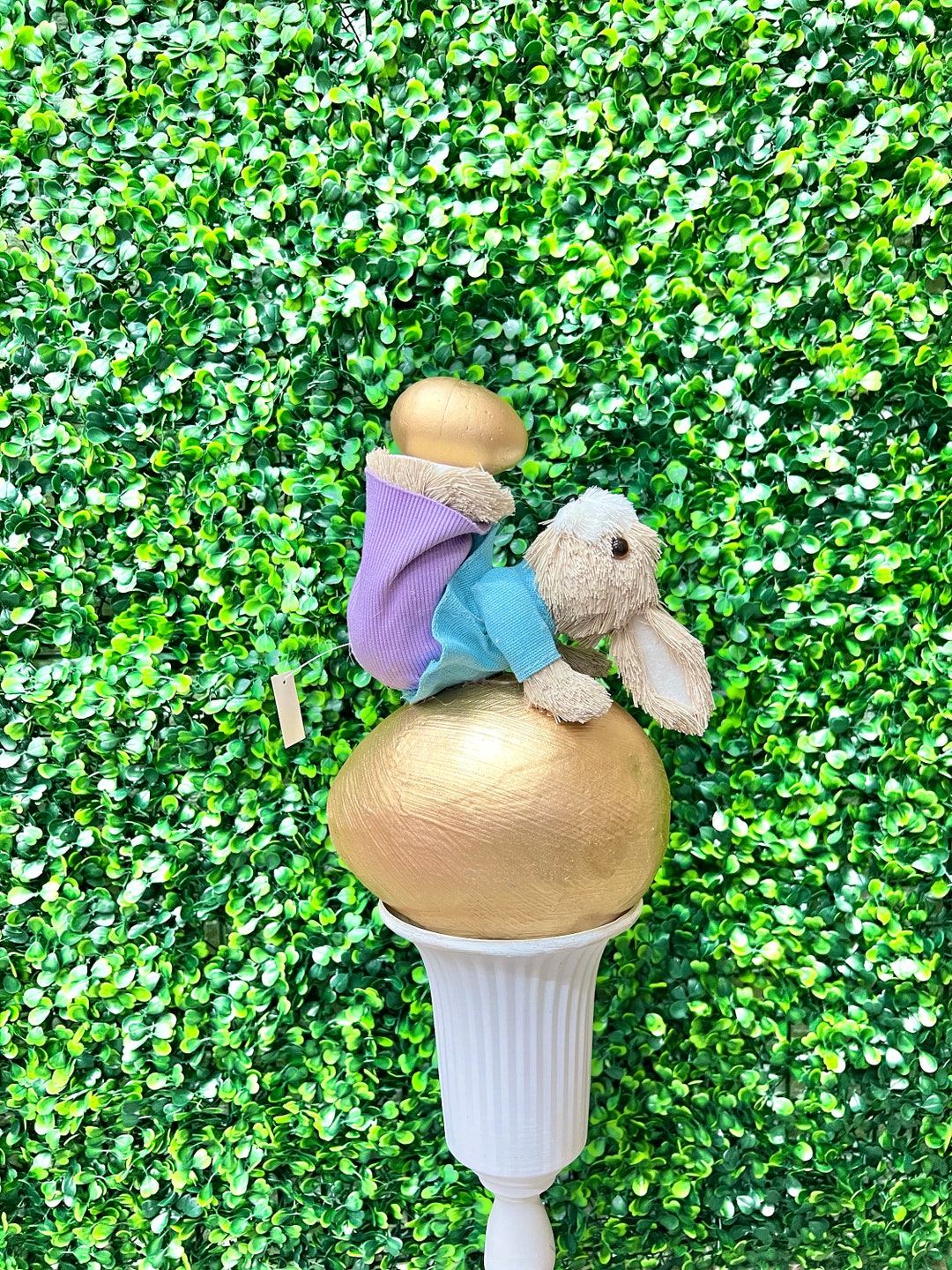 9 Inch Foam Bunny Stacker on Gold Egg - Etsy