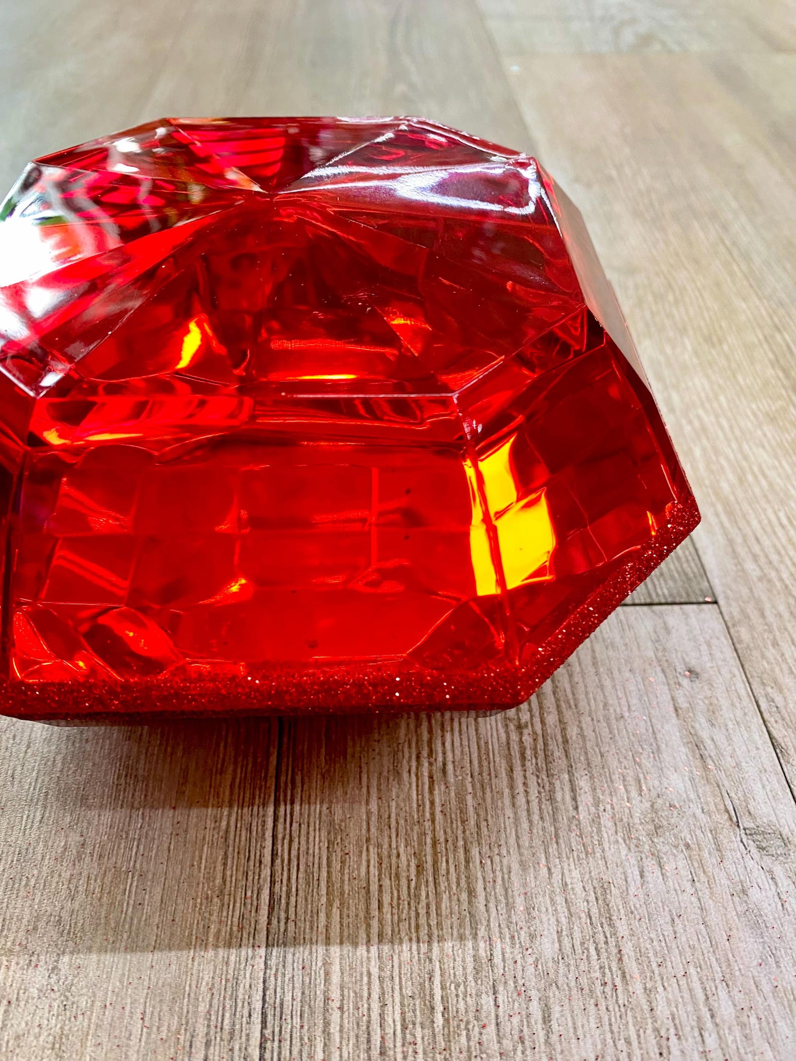 Red Acrylic Gem - Square Cut Jewel Ornament ~ 6” - Etsy