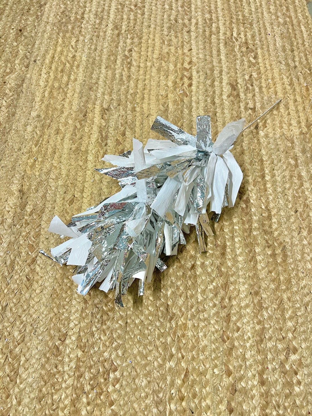 Silver and White Party Pick Silver Christmas Spray 18 80 - Etsy