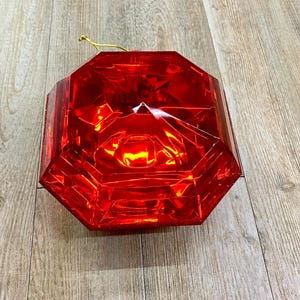 Red Acrylic Gem - Square Cut Jewel Ornament ~ 6” - Etsy