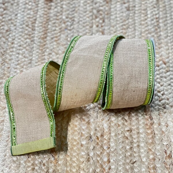Green Burlap Ribbon - Etsy UK