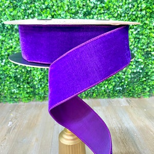 2.5 Inch Royal Purple Velvet Ribbon ~ 10 Yards ~ Wired ~ D Stevens - Etsy