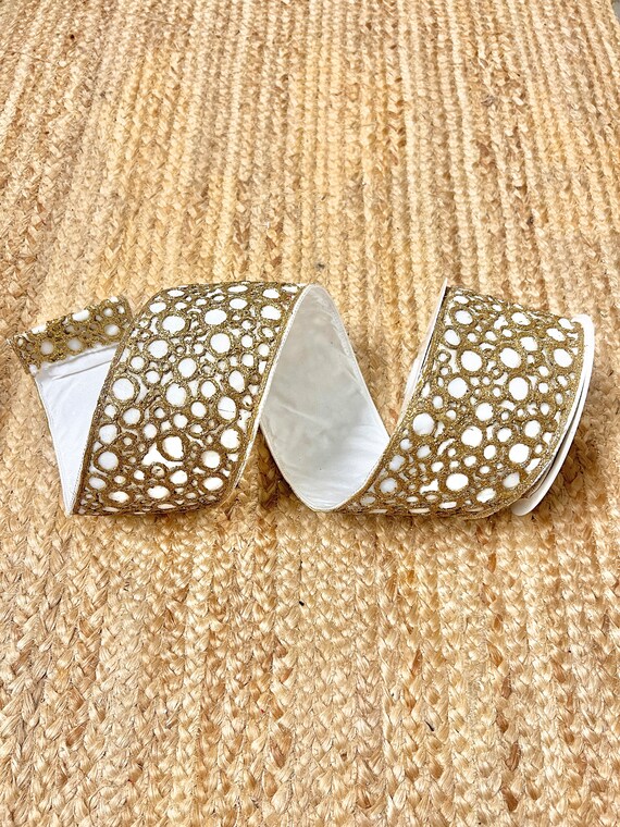 4 Inch White Velvet With Champagne Gold Bubble Overlay - Etsy