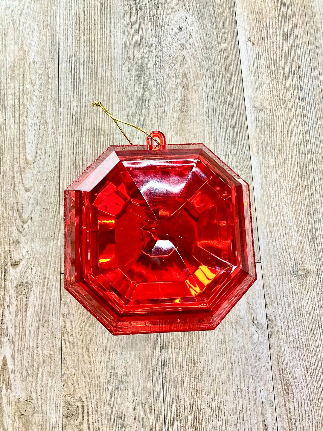 Red Acrylic Gem - Square Cut Jewel Ornament ~ 6” - Etsy