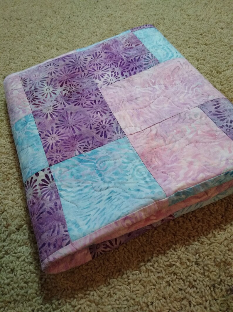 Handmade Pale/pastel Batik Lap/throw Quilt - Etsy