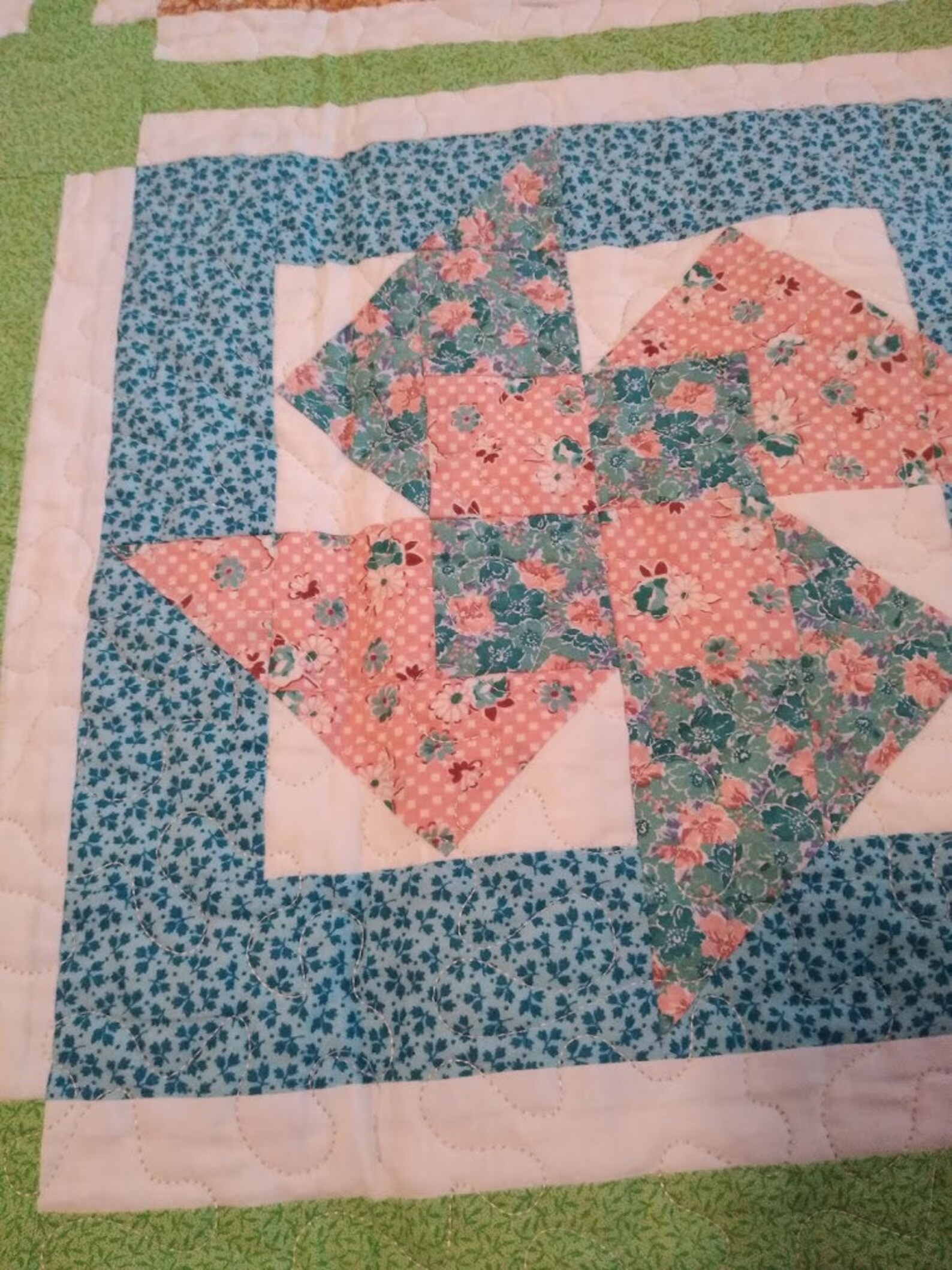 Handmade Twin Sized Beautiful Green Quilt Perfect for - Etsy
